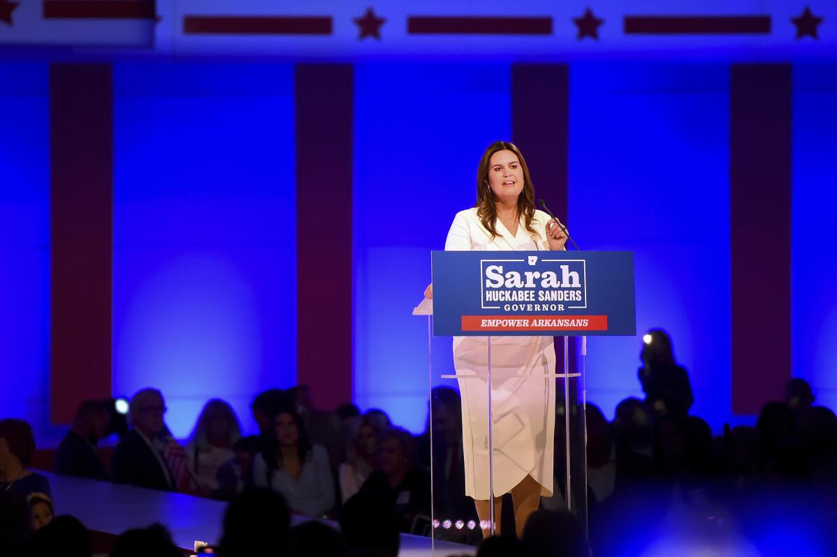 Sarah Huckabee Sanders 1st Woman Elected Arkansas Governor Ap News